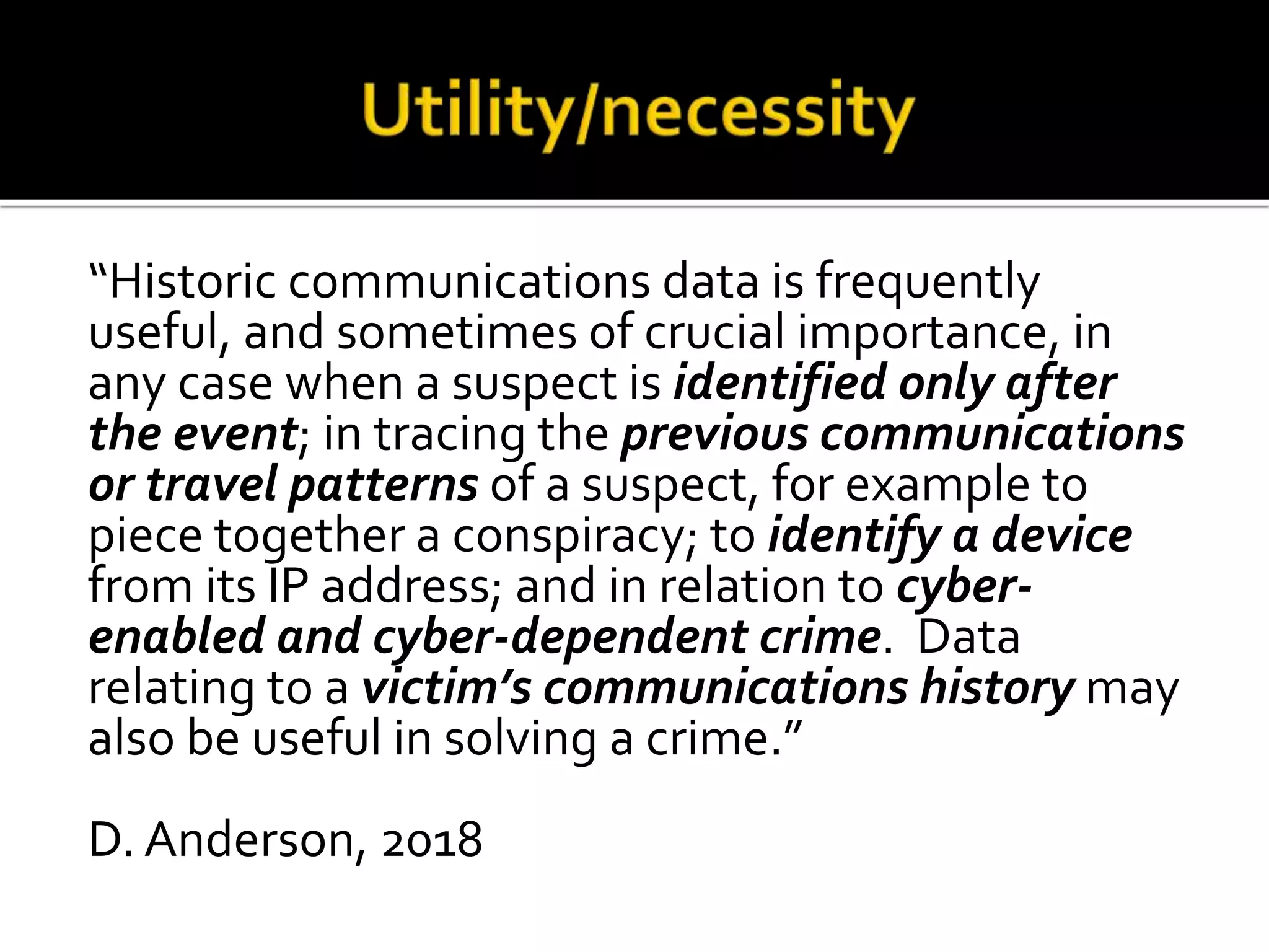 Human rights and the future of surveillance - Lord Anderson QC | PPT