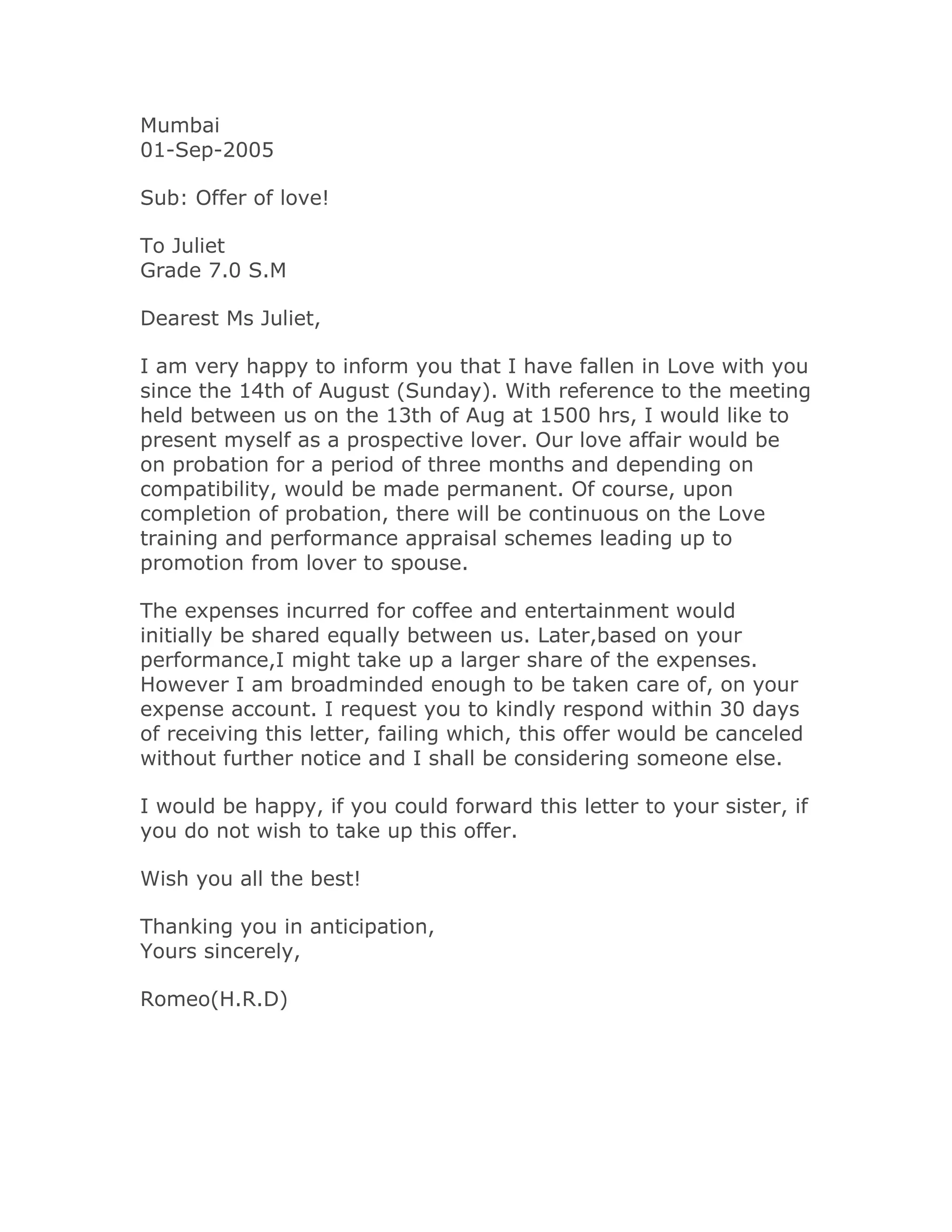 HR love letter | PDF