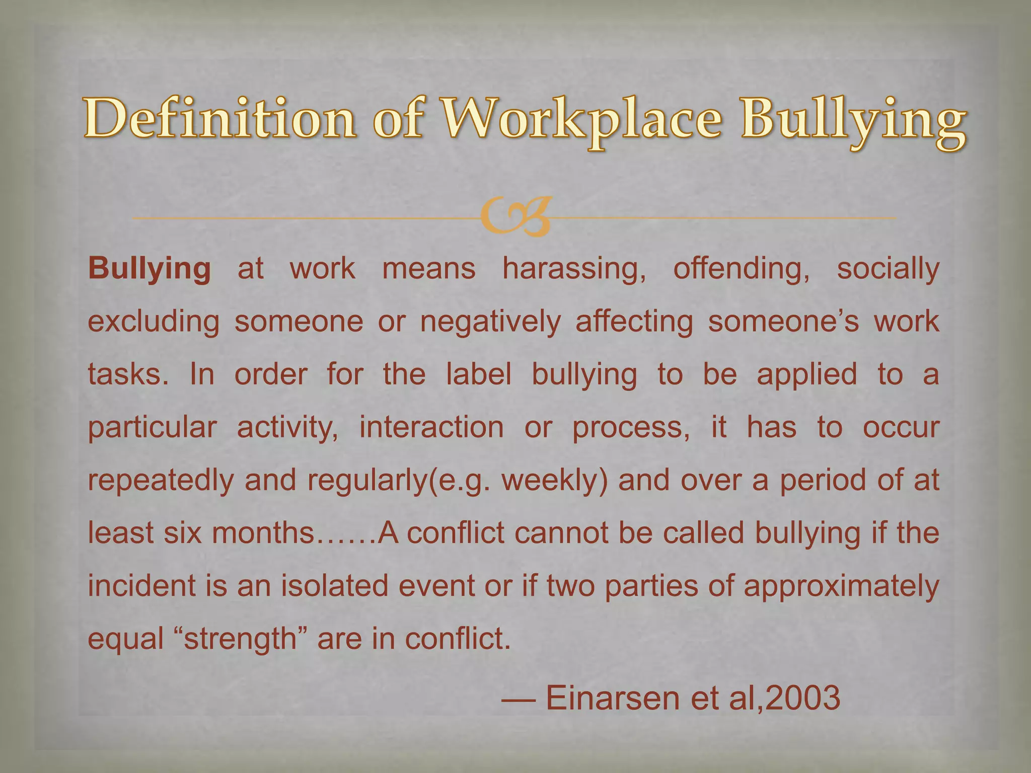 Bullying in the workplace | PPTX