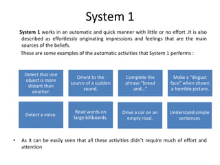 Two system approach to choices and judgements | PPTX