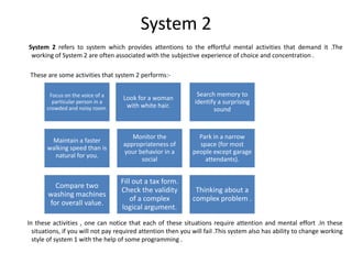 Two system approach to choices and judgements | PPTX
