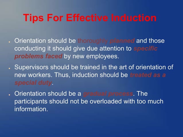 Induction Programme, an Orientation by the Human Resource Department ...
