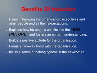 Induction Programme, an Orientation by the Human Resource Department | PPT