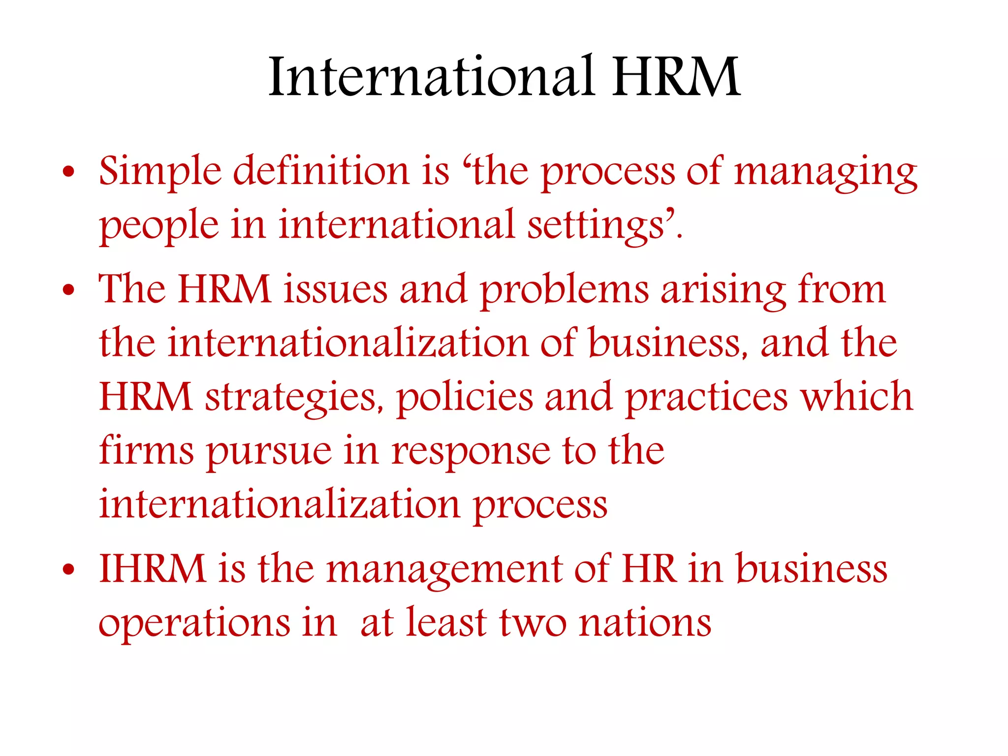 International HRM | PPTX