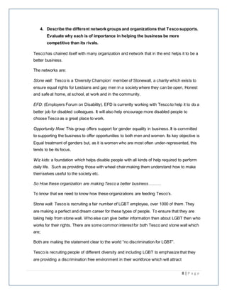 Tesco diversity and equal empoyement case study | DOCX