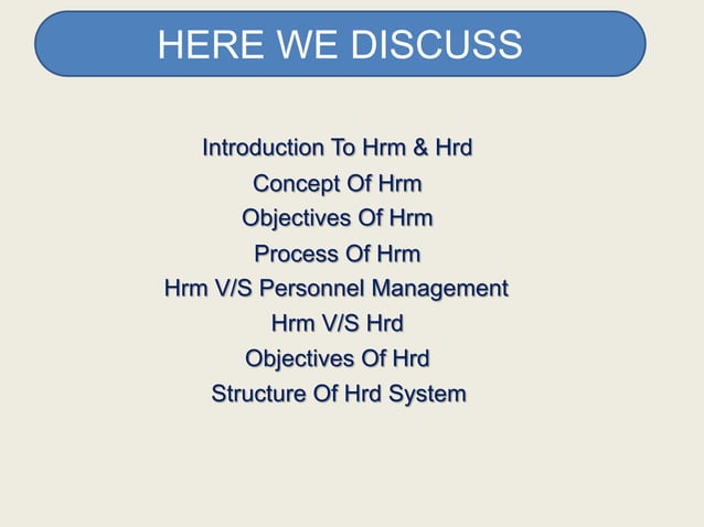 Overview of HRM & HRD | PPSX