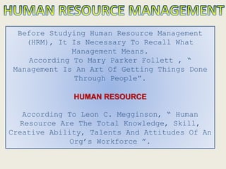 Overview of HRM & HRD | PPSX