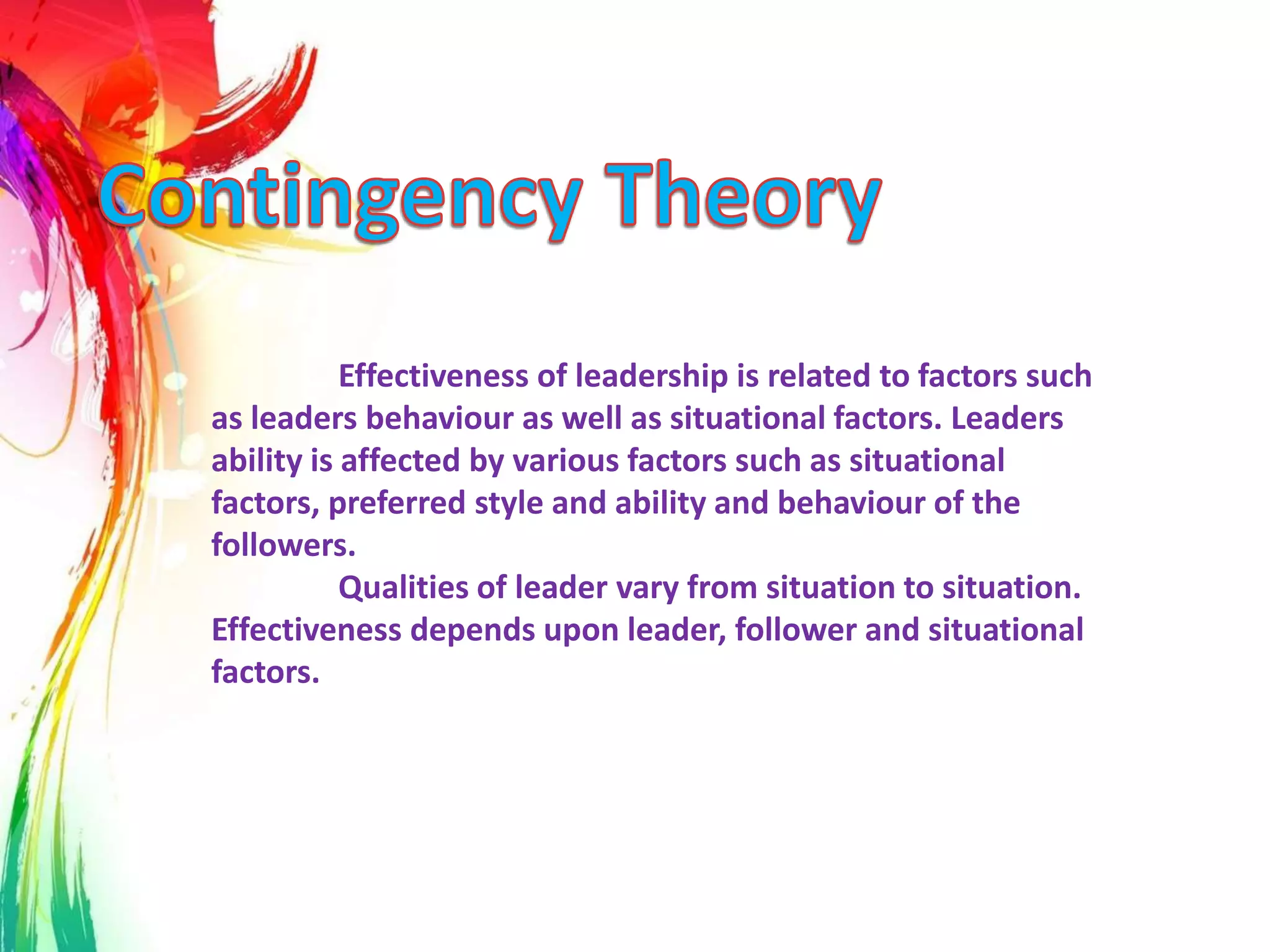 Fiedlers contingency theory | PPTX