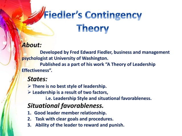 Fiedlers contingency theory | PPTX