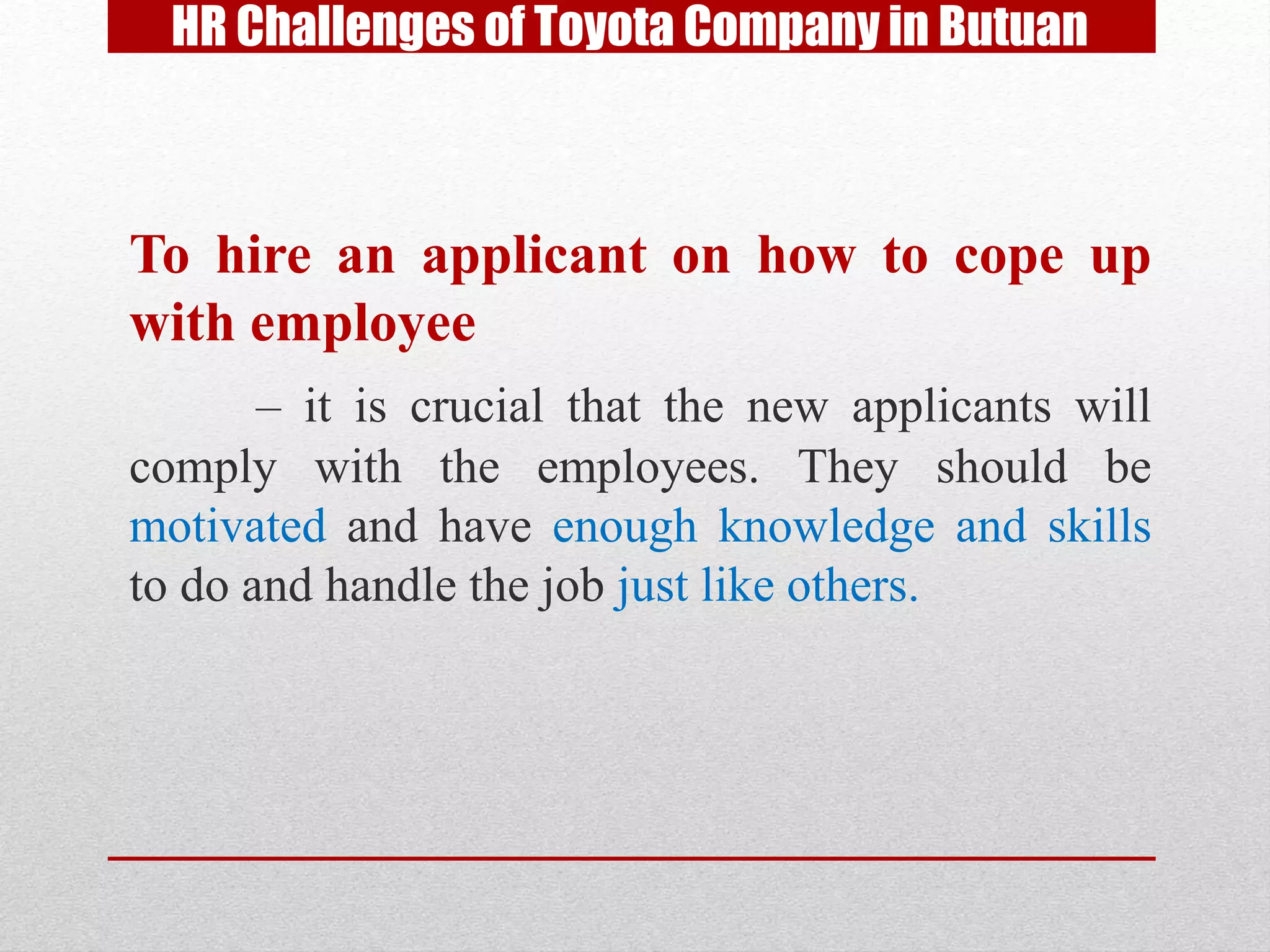 HR Challenges of Toyota Company in Butuan | PPTX