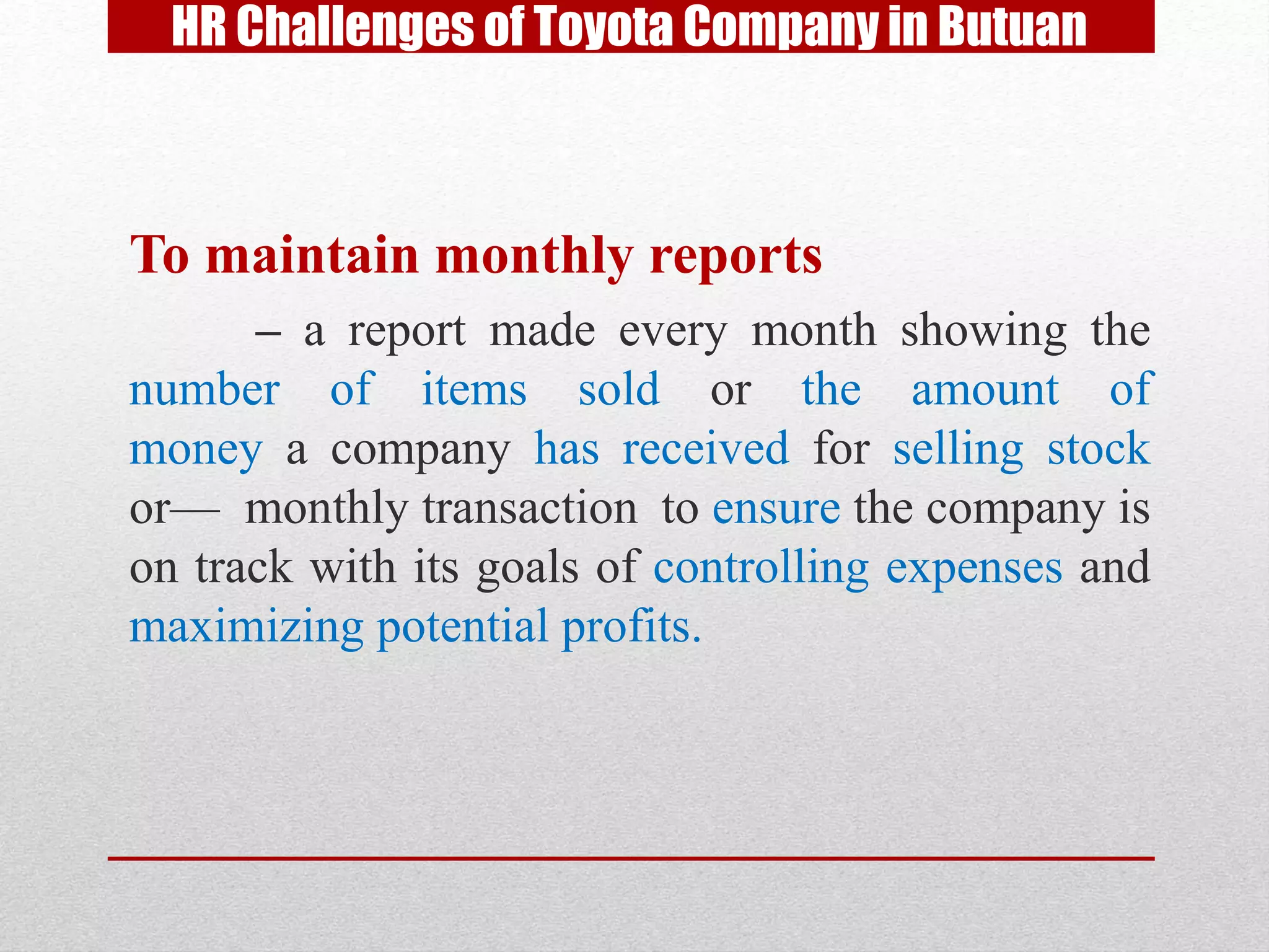 HR Challenges of Toyota Company in Butuan | PPTX
