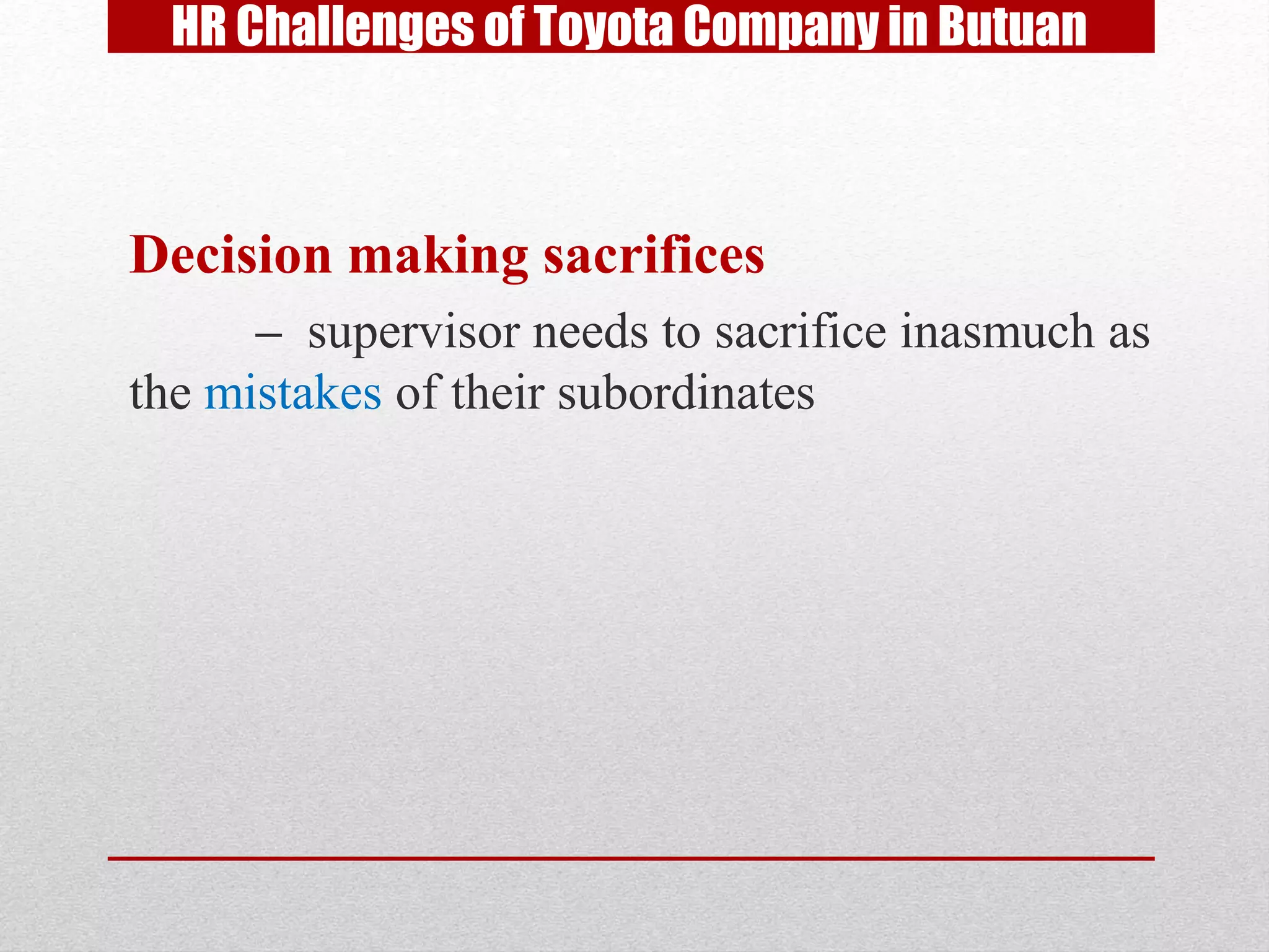 HR Challenges of Toyota Company in Butuan | PPTX