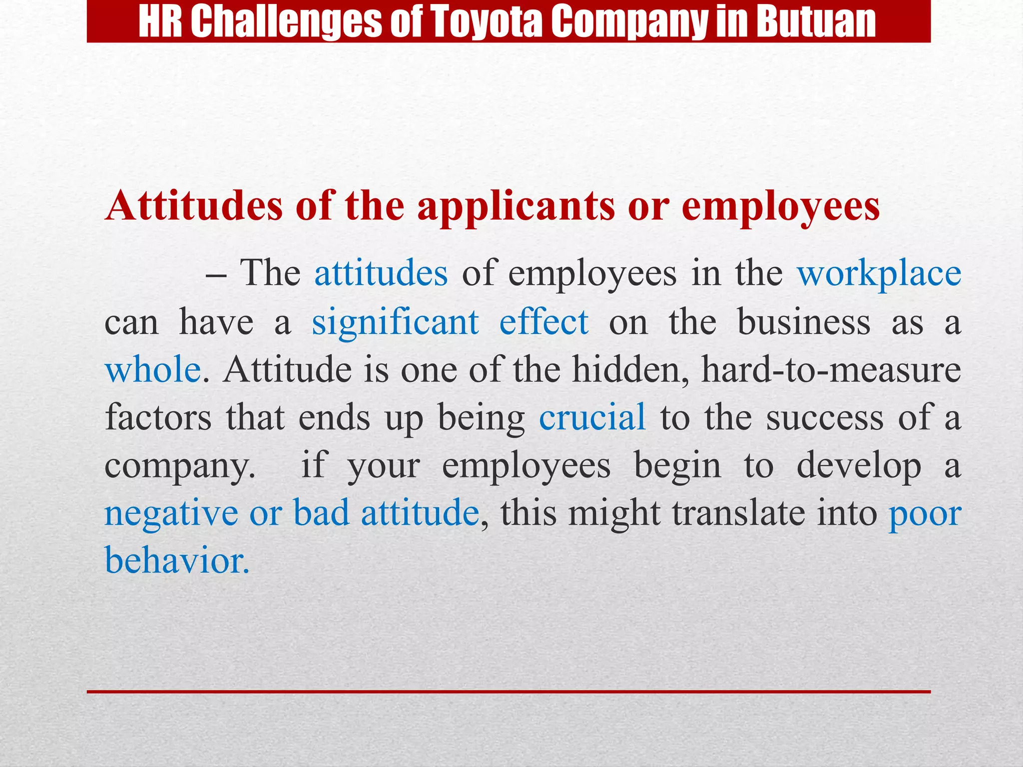 HR Challenges of Toyota Company in Butuan | PPTX