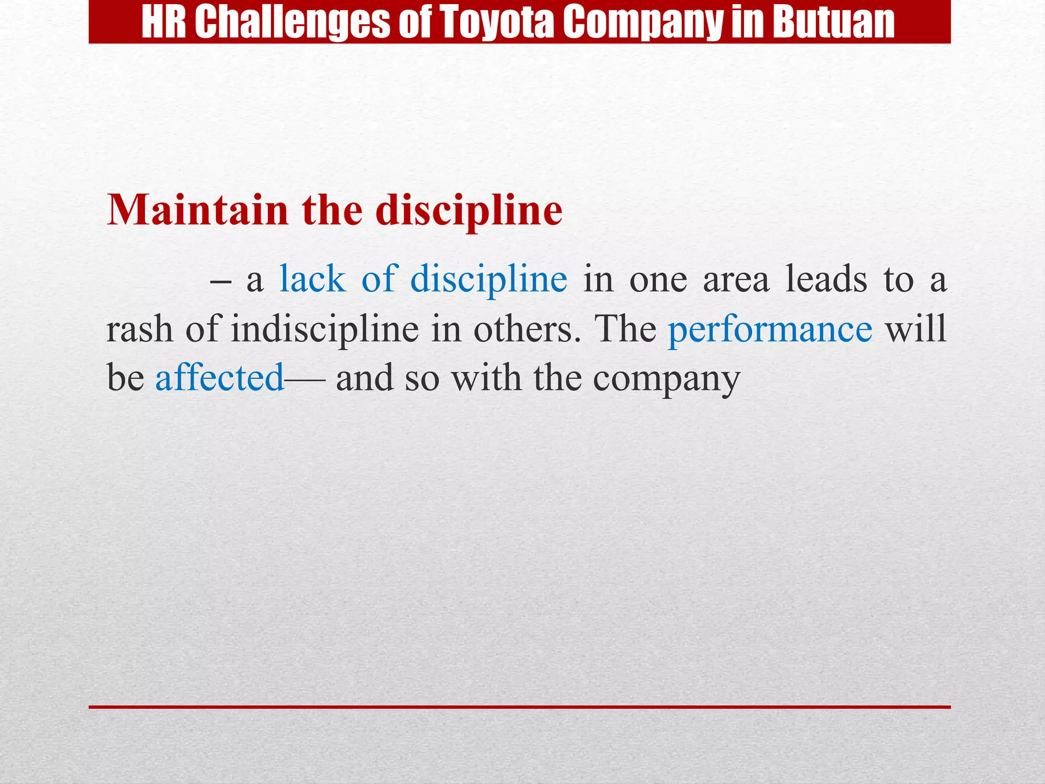 HR Challenges of Toyota Company in Butuan | PPTX