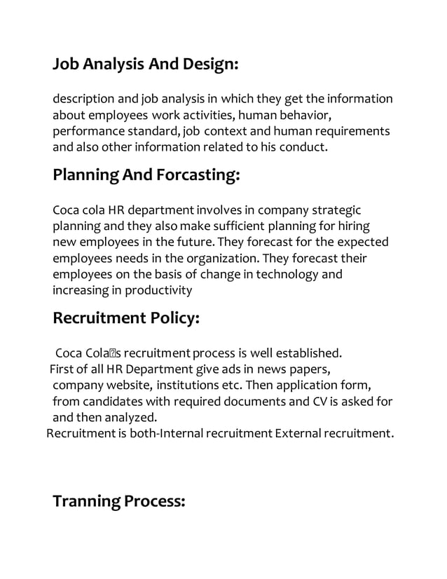 Project report of Coca-cola | DOCX