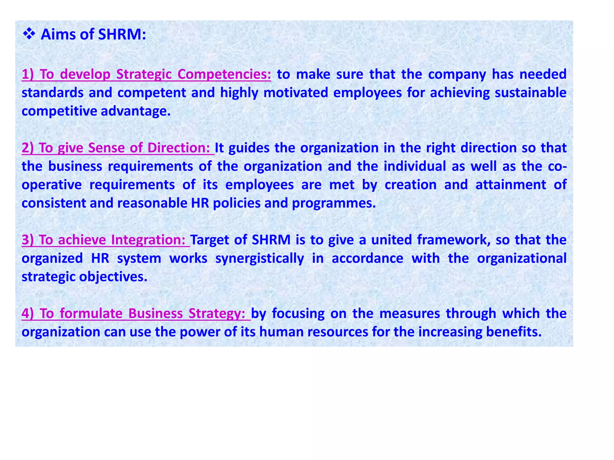 Strategic Human Resource Management (SHRM) | PPTX