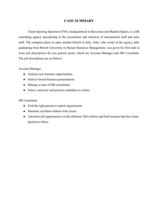Application Case - Recruiting In Europe (Human Resource Management) | PDF