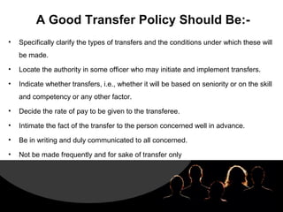 Transfer Types and Policies of Transfer | PPT