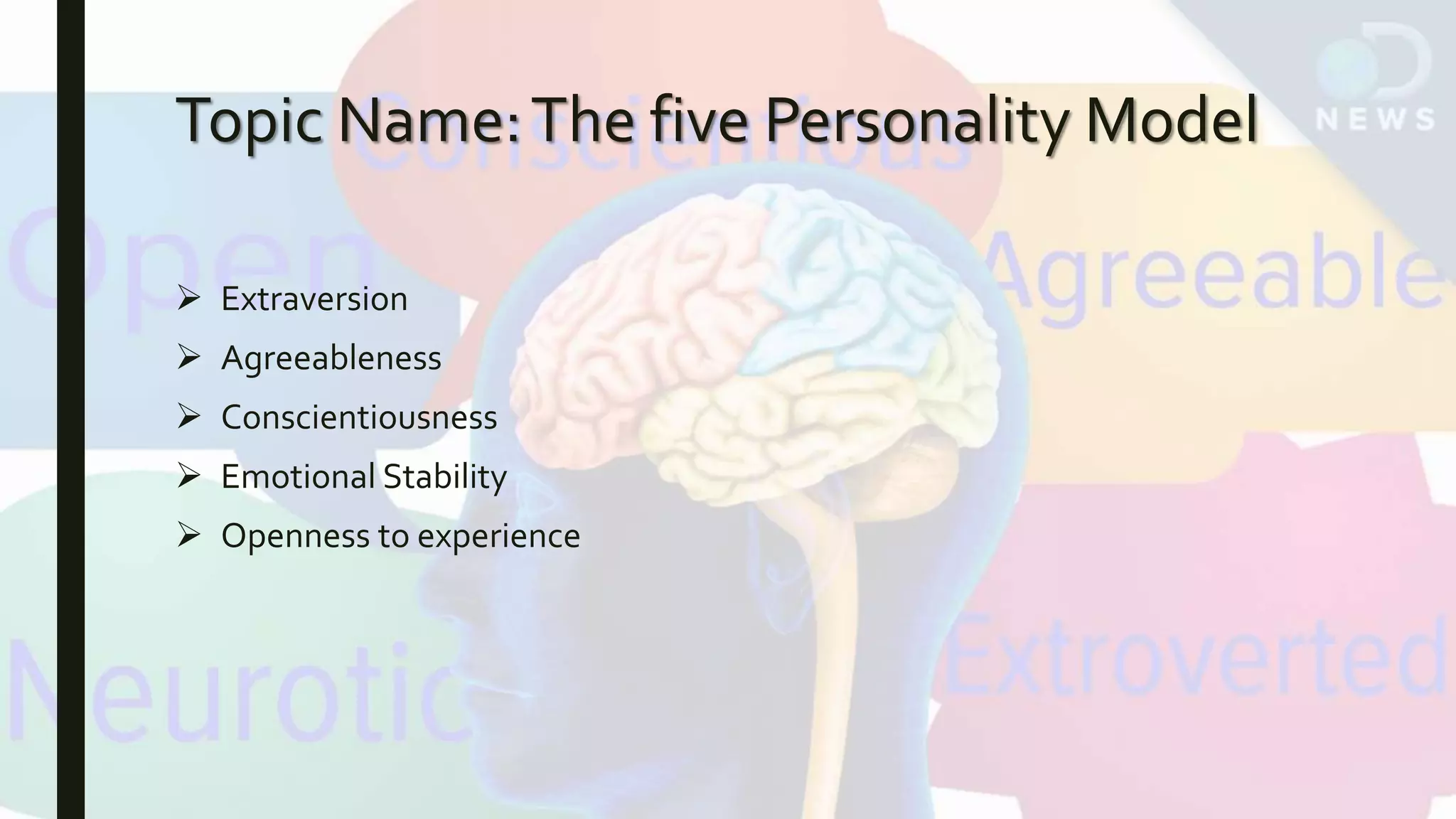 The big five personality model. | PPTX