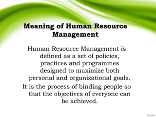 Human Resource Management || BBA notes | PPTX