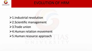 Evolution of HRM | PPTX