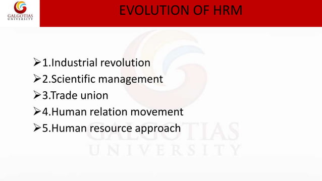 Evolution of HRM | PPTX