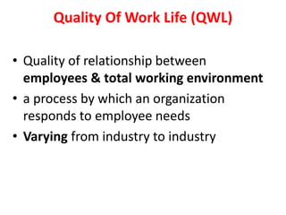quality of work life | PPTX