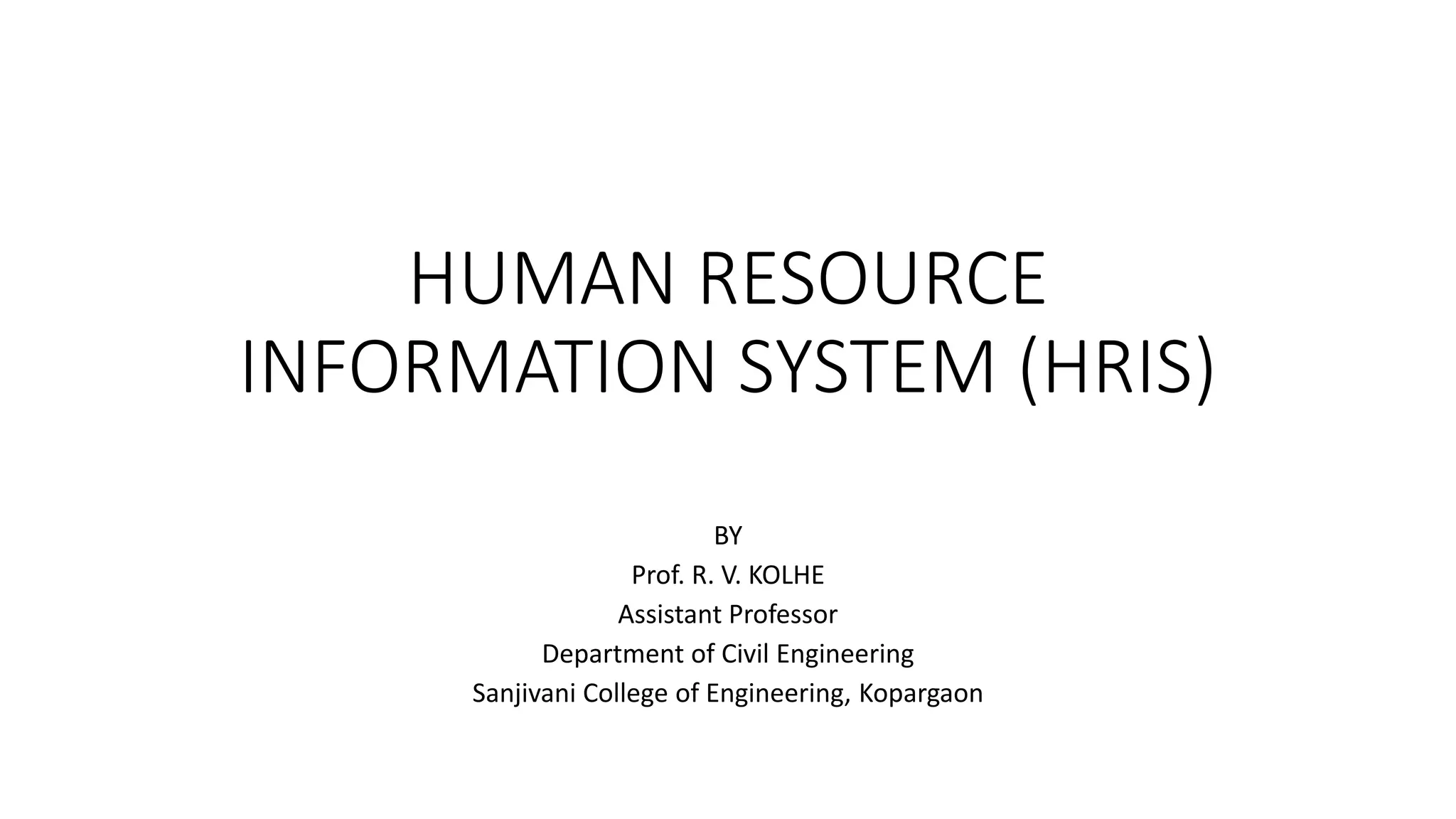 Human Resource Information System | PPT