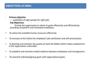 human resorce management power point presentation | PPTX