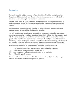 Employee Fairness Perception and its Effect on their Motivation Level ...