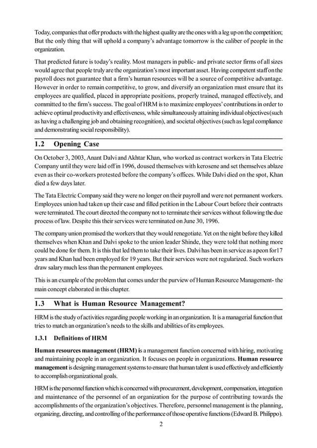Human Resources Management Notes | PDF