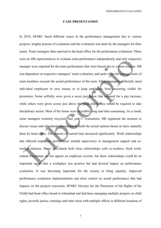 PERFORMANCE ‎EVALUATION PROCESS (case study) | PDF