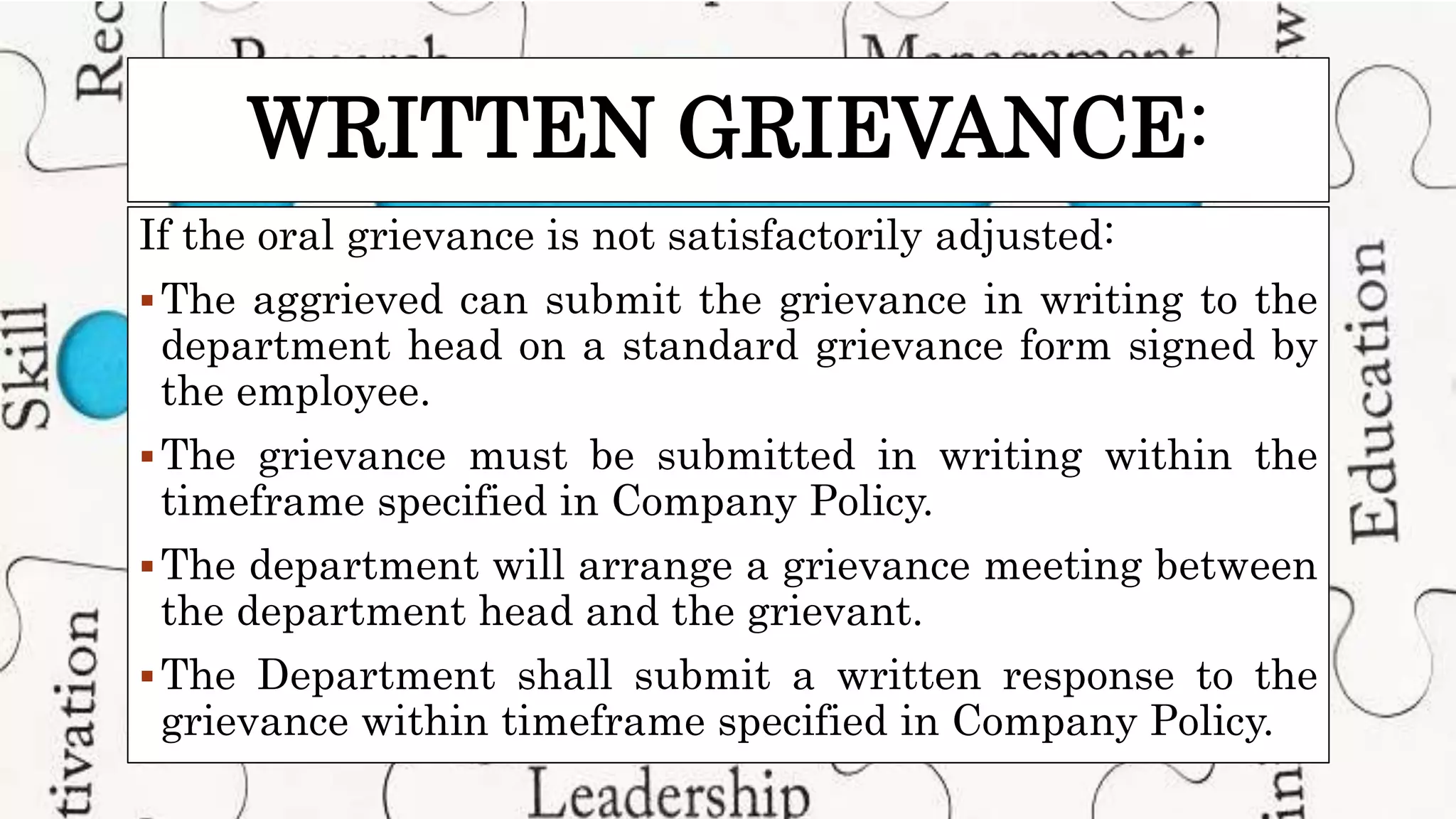 Hrm complaints@grievances | PPTX