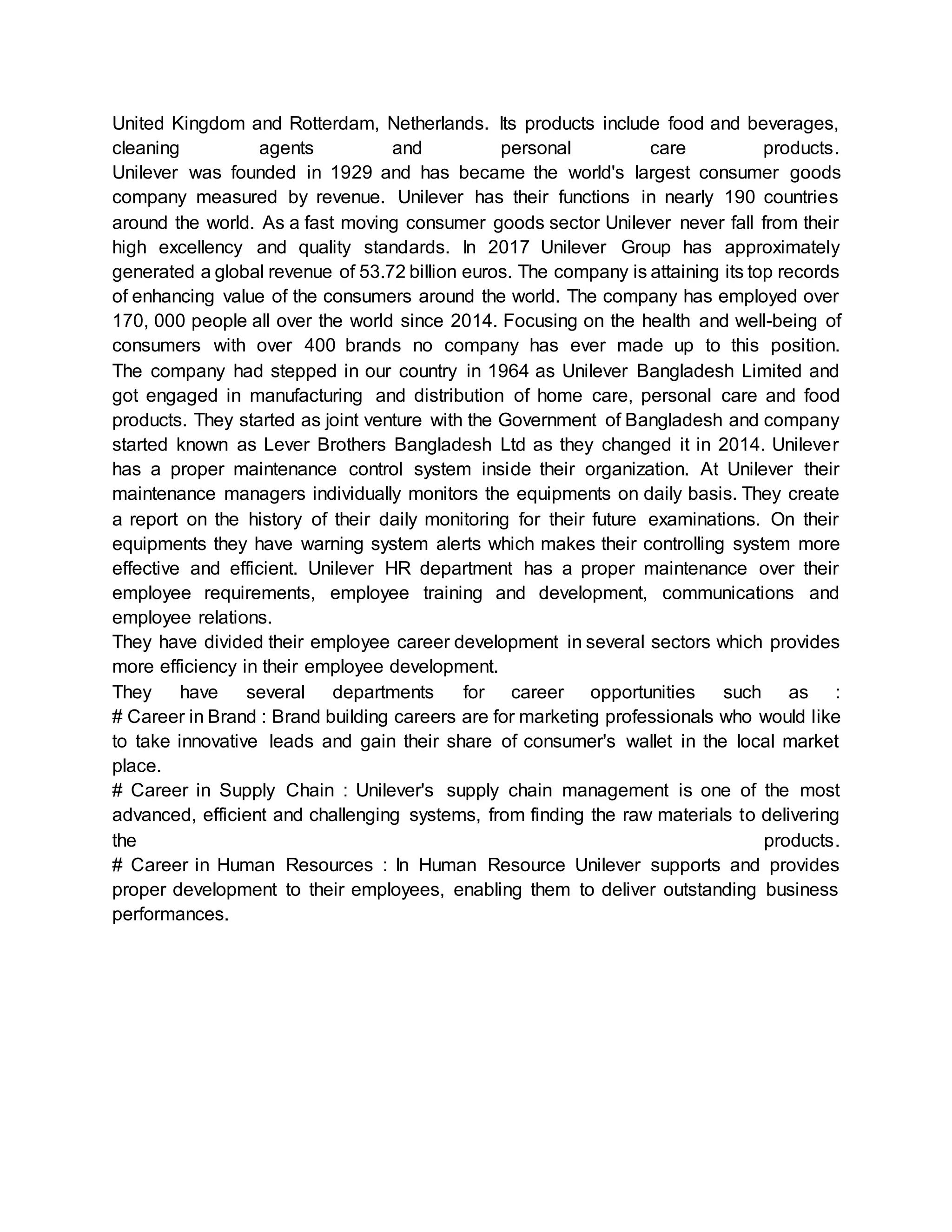 Human Resource Management Theories VS Reality at Unilever Bangladesh | DOCX