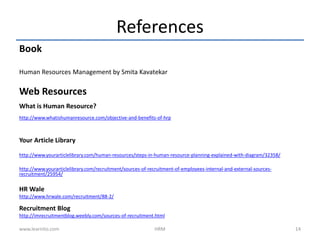 Human Resource Planning, Recruitment and Selection | PDF