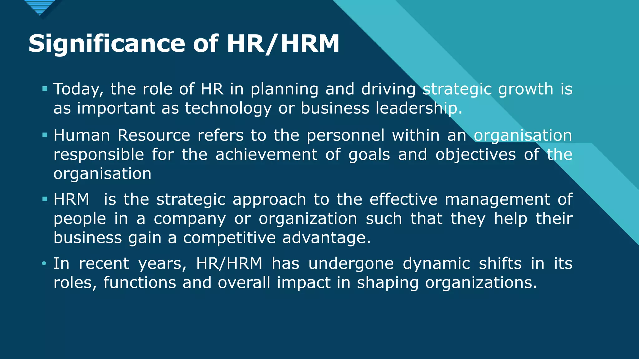 The Changing Role of HR | PPT