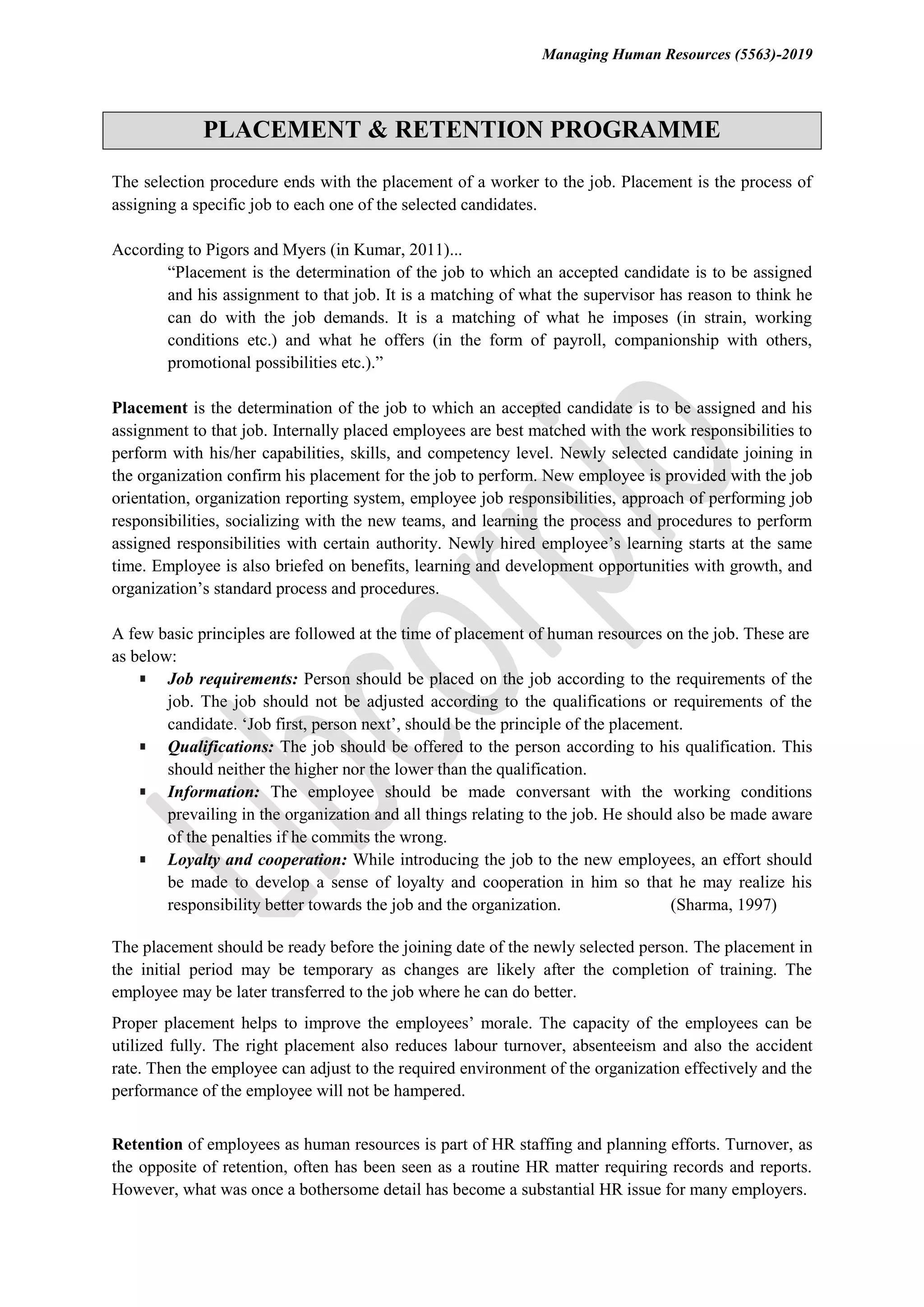 SELECTION PROCESS, ‎PLACEMENT, RETENTION | PDF