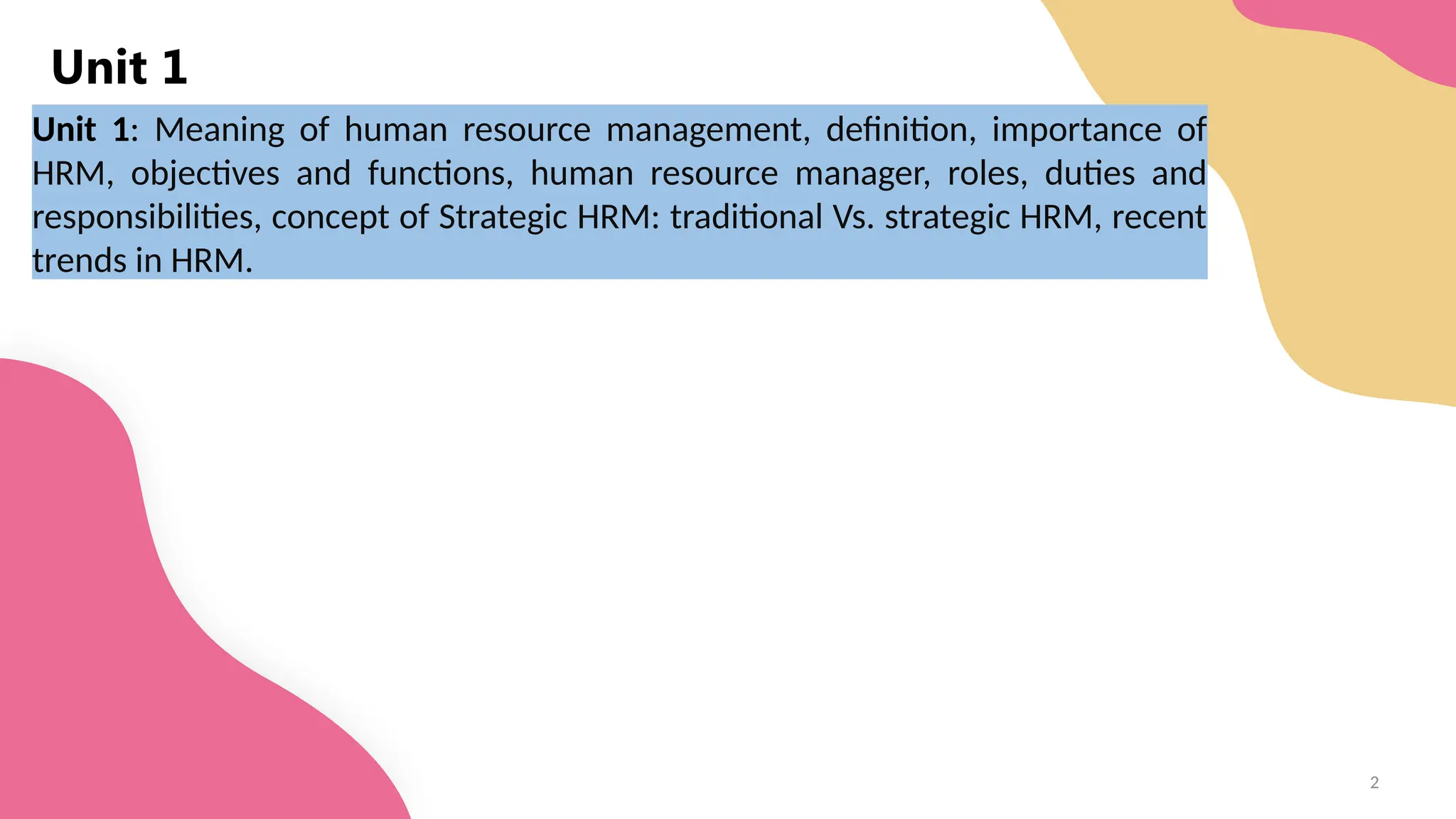 HRM- Meaning of human resource management, definition, importance of HRM, objectives and ...