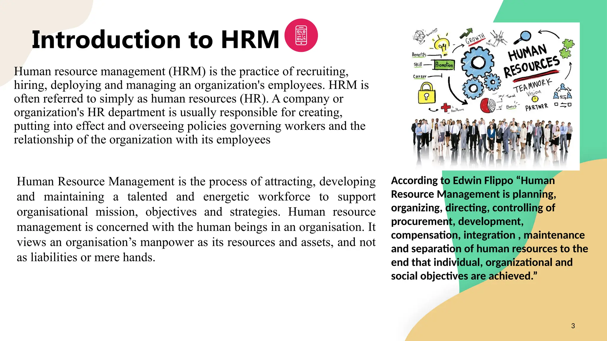 HRM- Meaning of human resource management, definition, importance of HRM, objectives and ...