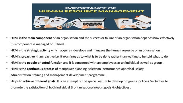 HRM- Meaning of human resource management, definition, importance of ...