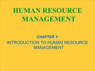 Hrm CHp 1 | PPT