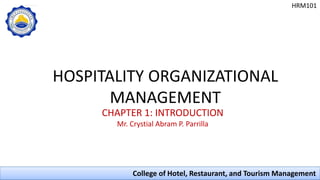 Hospitality Organizational Management: Introduction | PPTX