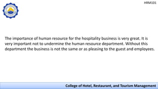 Hospitality Organizational Management: Introduction | PPTX