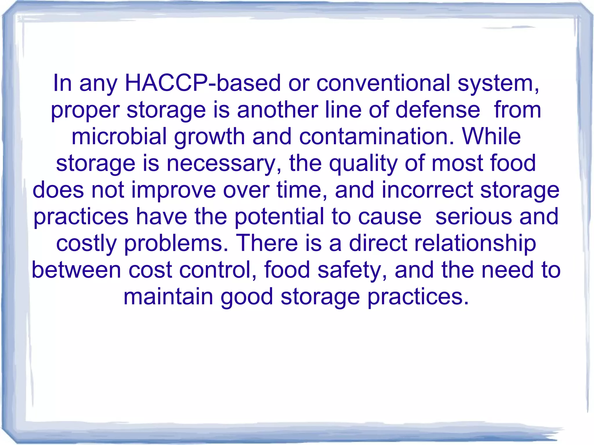 KEEPING FOOD SAFE IN STORAGE | PPT