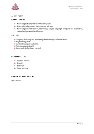JOB ANALYSIS OF MIS MANAGER | DOCX