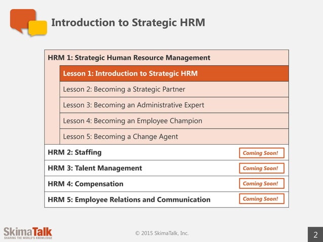 Strategic HRM - Lesson 3 (t) | PPT