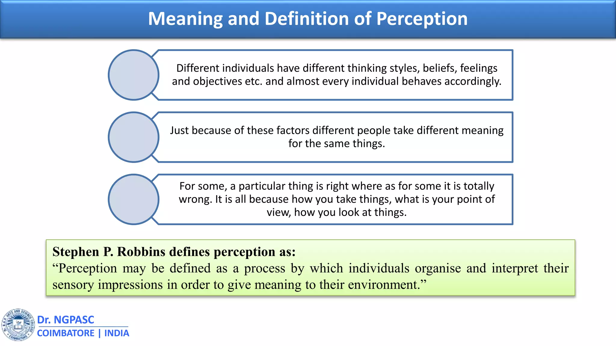 Perception and Factor Influencing perception | PPT