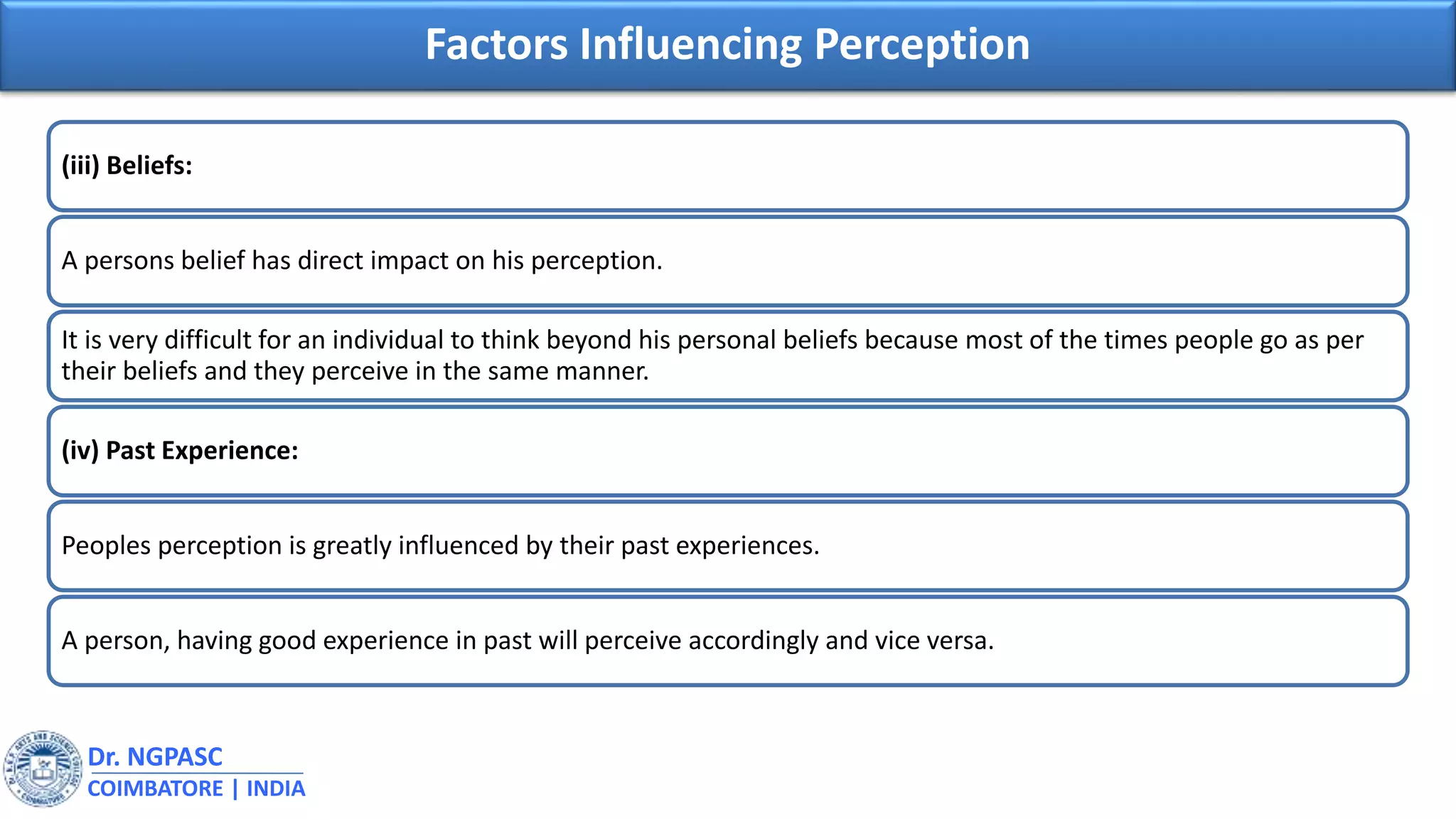 Perception and Factor Influencing perception | PPT