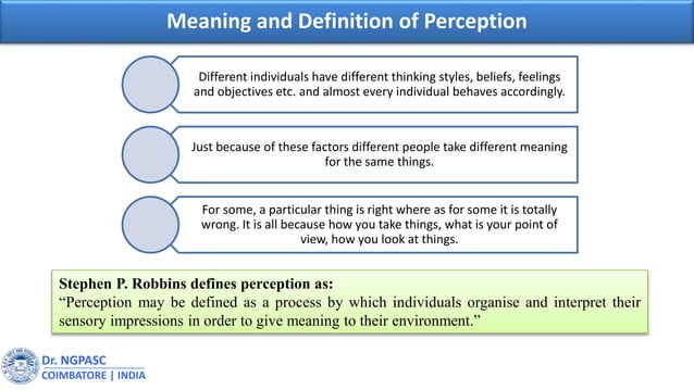 Perception and Factor Influencing perception | PPT