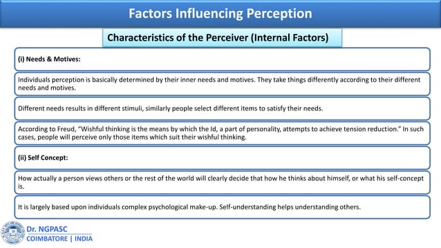 Perception and Factor Influencing perception | PPT | Science